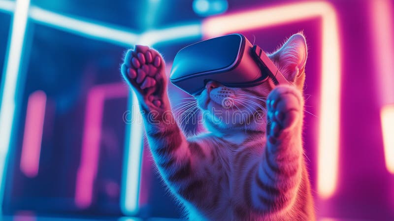 Man in VR Headset Exploring Futuristic Space Stock Photo - Image of ...