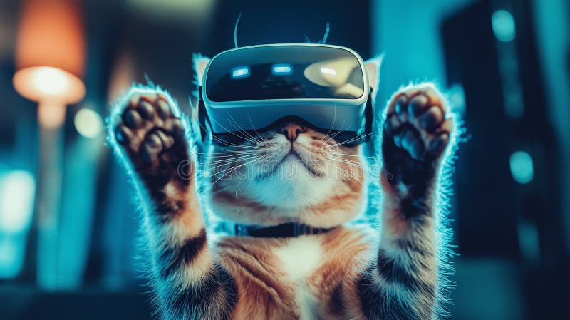 Man in VR Headset Exploring Futuristic Space Stock Photo - Image of ...