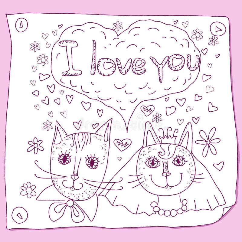 Cat wedding. stock vector. Illustration of kitty, groom - 41083810