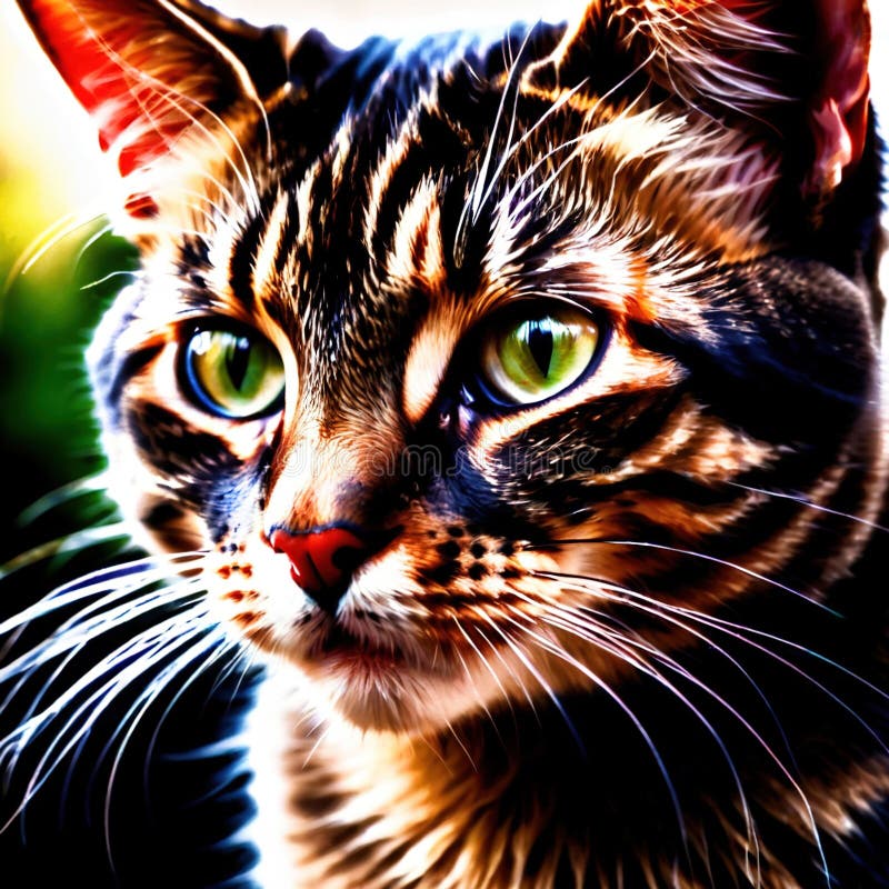 Cat Wild Animal Living in Nature, Part of Ecosystem Stock Illustration ...