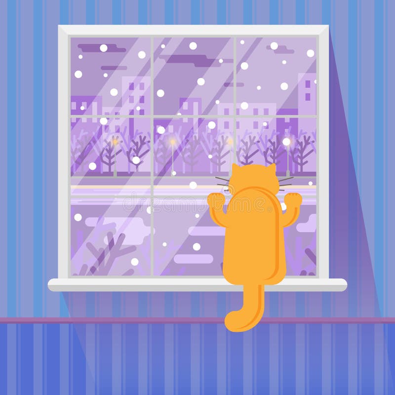 Window and Cat. Vector Image. Isolated Image Stock Vector ...