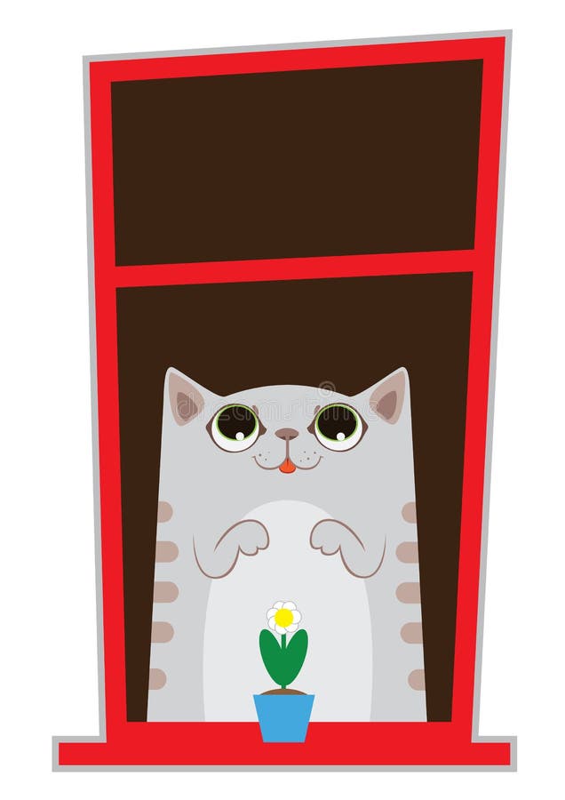 Cartoon Cat Window Stock Illustrations – 2,074 Cartoon Cat Window Stock ...