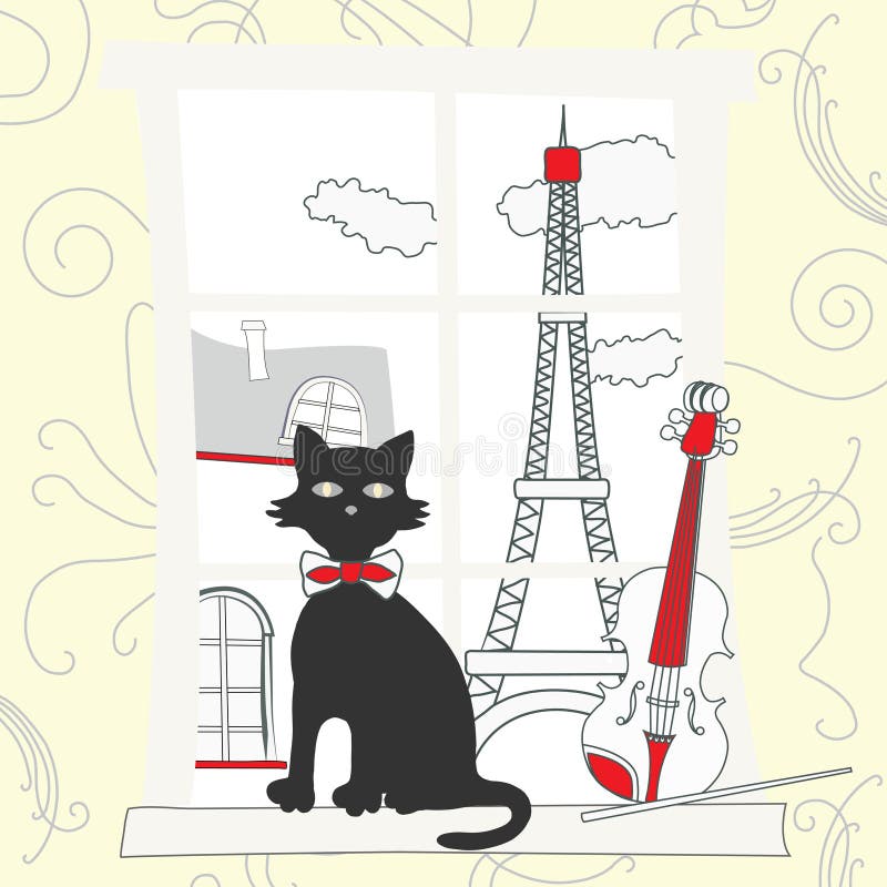 Paris Cat Stock Illustrations – 436 Paris Cat Stock Illustrations ...