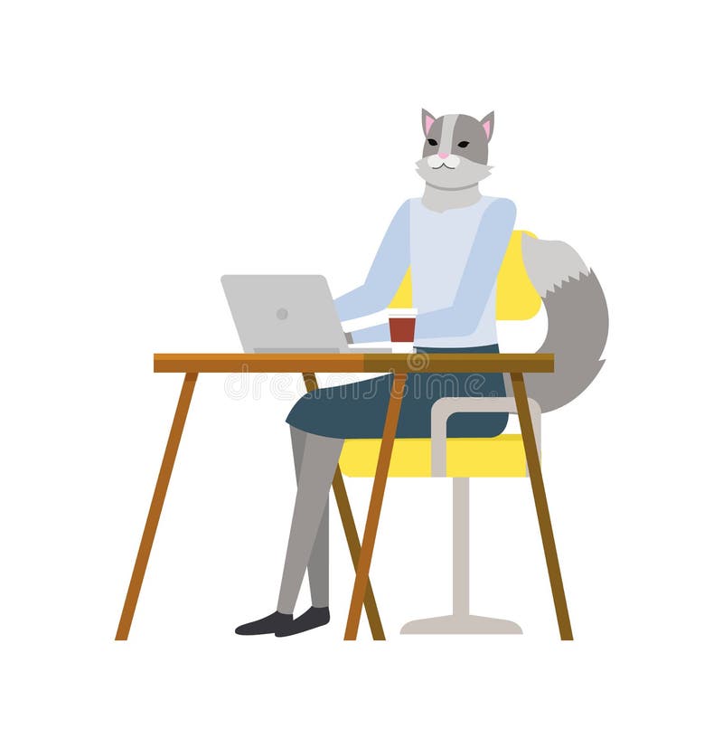 Animal Using Computer Stock Illustrations – 637 Animal Using Computer ...