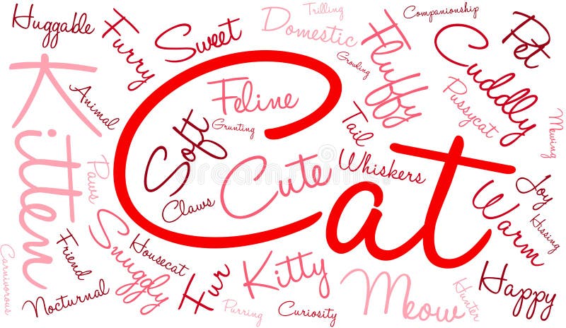 Cat Word Cloud stock vector. Illustration of carnivorous - 108484535