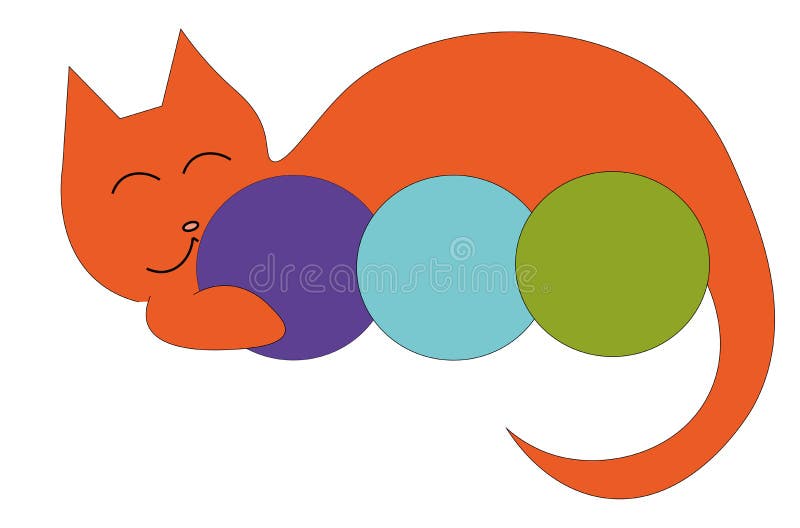 Cat and yarn logo stock vector. Illustration of vector - 147033041