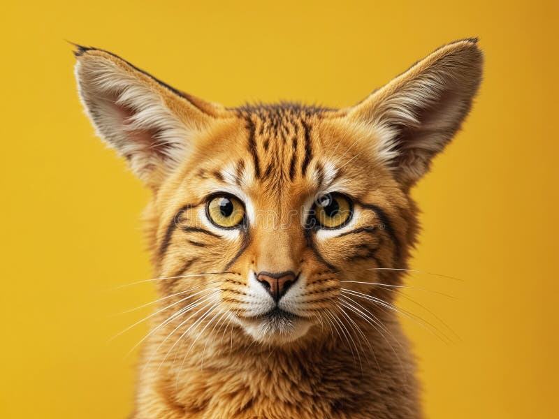 Cat on a Yellow Background. Stock Illustration - Illustration of ...