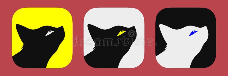 Cat Yellow White and Black App Icons. Stock Vector - Illustration of ...