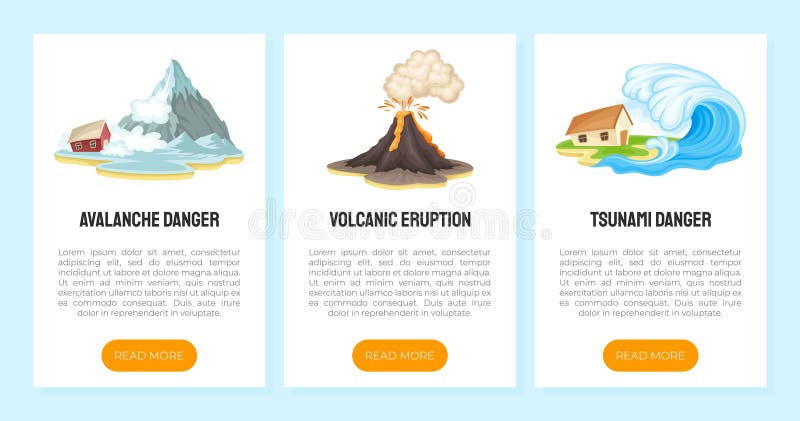 Cataclysm and Natural Disaster Web Banner Design Vector Template Stock ...