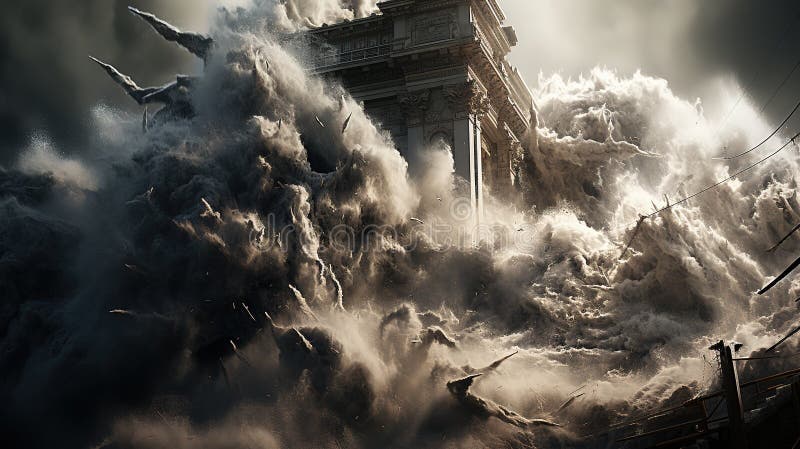 A Cataclysmic and Awe-inspiring Scene of an Disaster Situation Stock ...