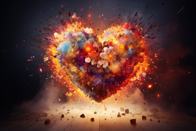 Heart explosion stock illustration. Illustration of explosion - 7917131