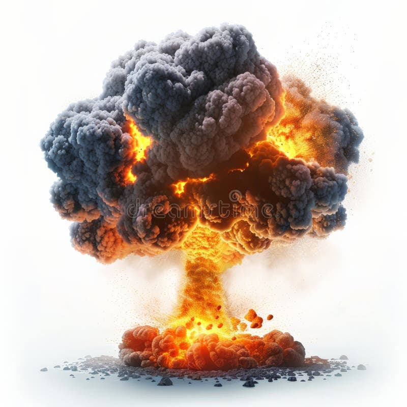 A Cataclysmic Nuclear Explosion with a Colossal Mushroom Cloud, Bright ...