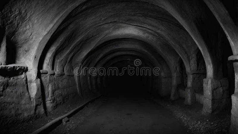 Catacomb Tunnel Dark Underground Passage Arched Structure Stock ...