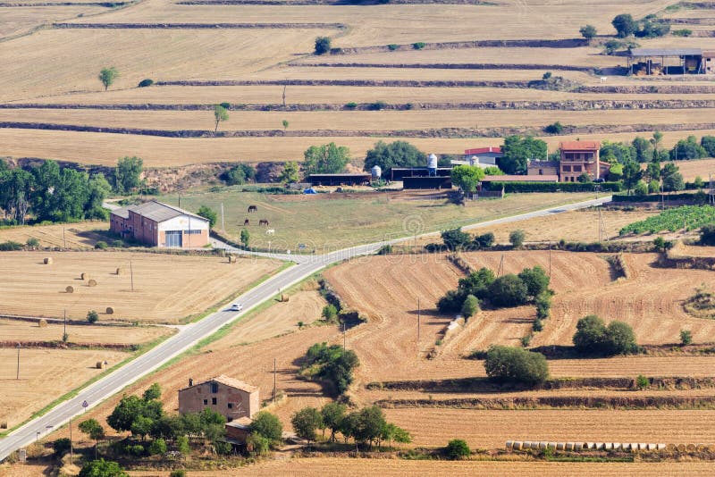 Countryside in Catalonia stock photo. Image of july, village - 57021048