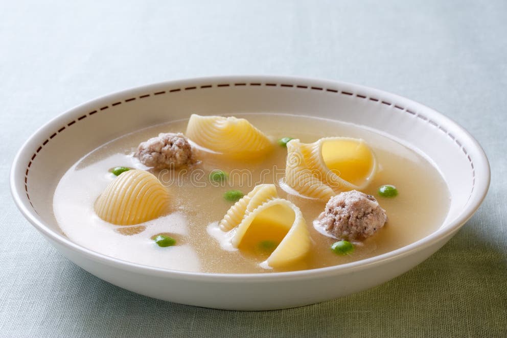 Catalan Cuisine. Soup with Meat of the Pot Stock Image - Image of fresh ...