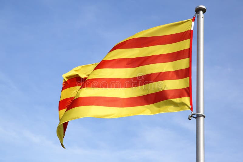 Catalan flag stock image. Image of barcelona, closeup - 19963971