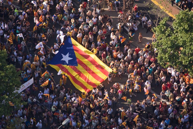 Catalan independence rally editorial photography. Image of multitude ...