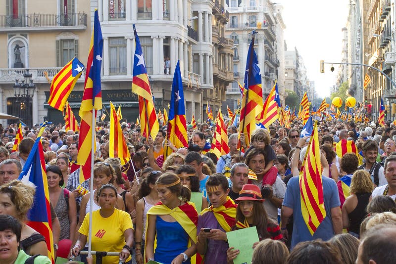 Catalan independence rally editorial photography. Image of politics ...