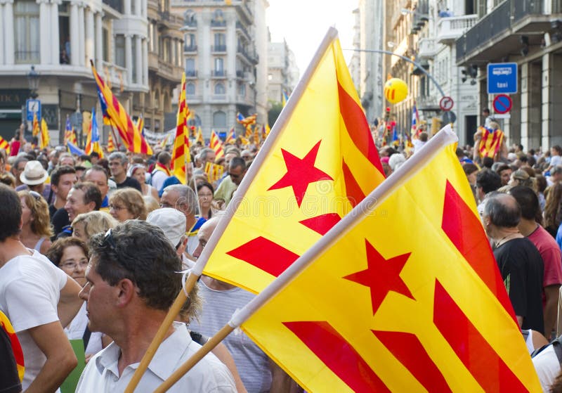 Catalan independence rally editorial image. Image of expressions - 26564195