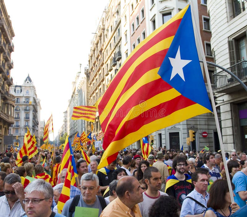 Catalan independence rally editorial stock photo. Image of baby - 26564473