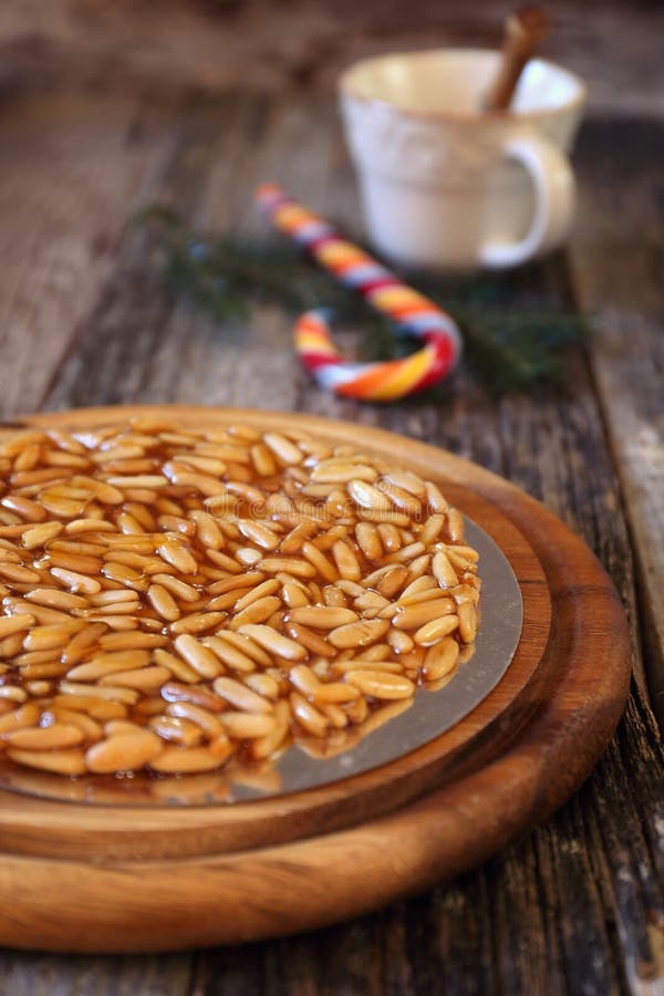 Catalan Tart: Caramelized Pine Nuts Stock Image - Image of traditional ...