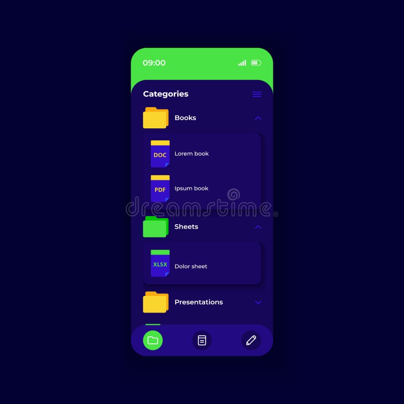 Catalog Access Smartphone Interface Vector Template Stock Vector ...