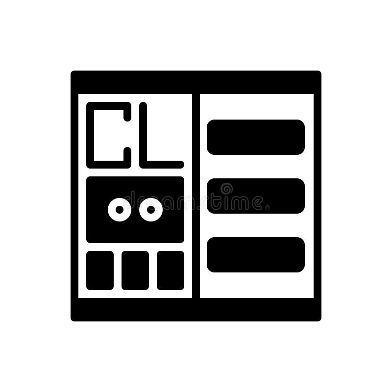 Black Solid Icon for Catalog, List and Index Stock Vector ...