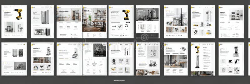 Catalog Layout Showcasing Diverse Hardware Store Products Arranged in a ...