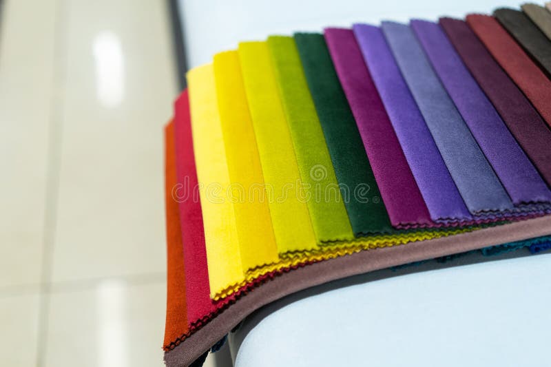Catalog of Multi-colored Fabric Samples. Textile Industry Background ...