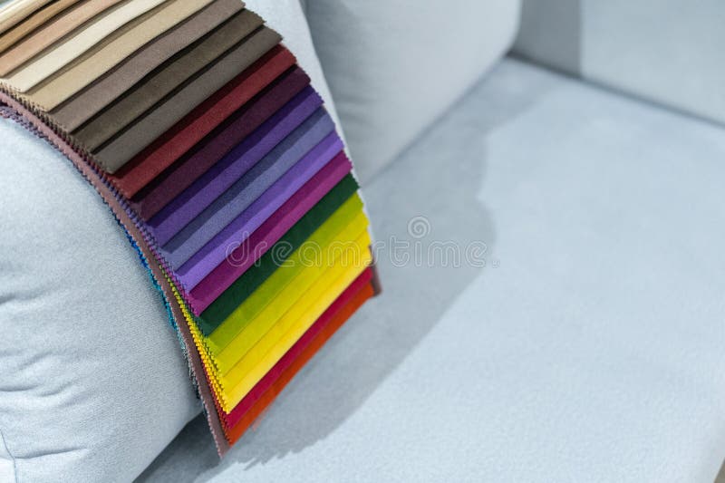 Catalog of Multi-colored Fabric Samples. Textile Industry Background ...