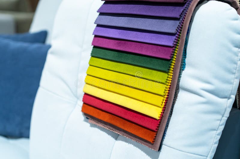 Catalog of Multi-colored Fabric Samples. Textile Industry Background ...