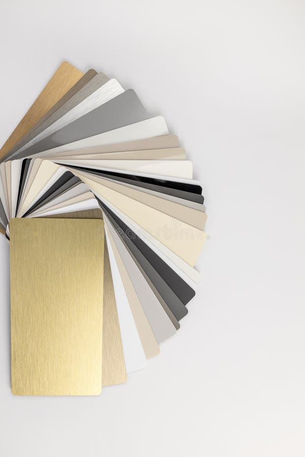 Catalog of Samples of Glossy MDF Panels. Stock Image - Image of ...