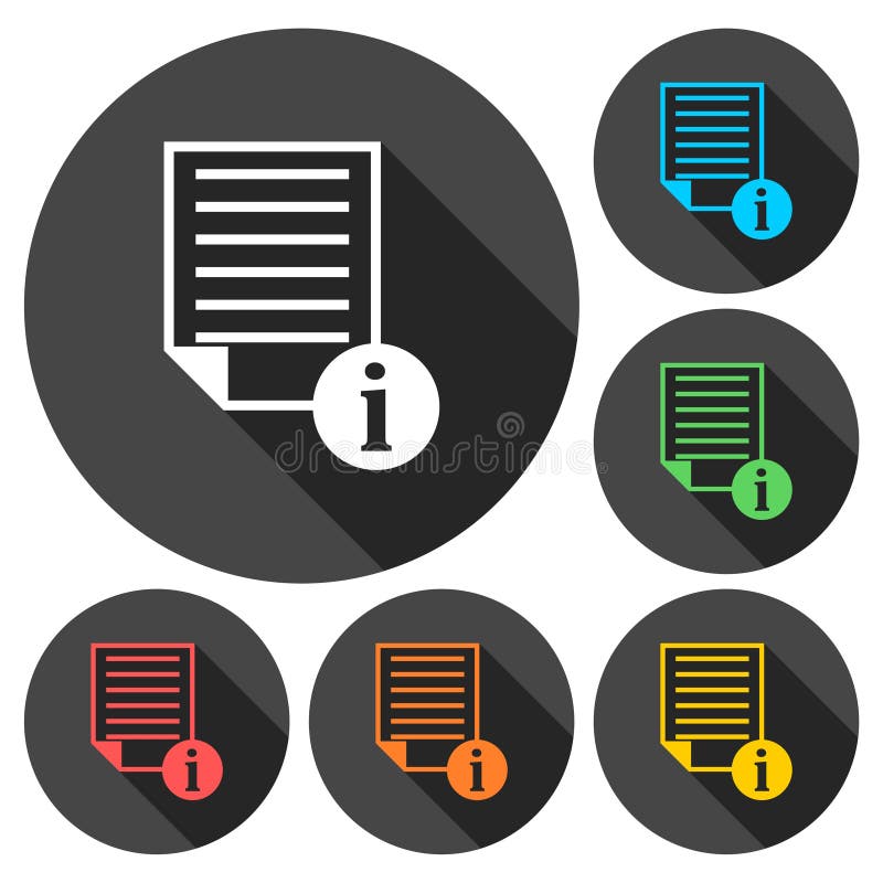 Catalog Vector Icons Set with Long Shadow Stock Vector - Illustration ...