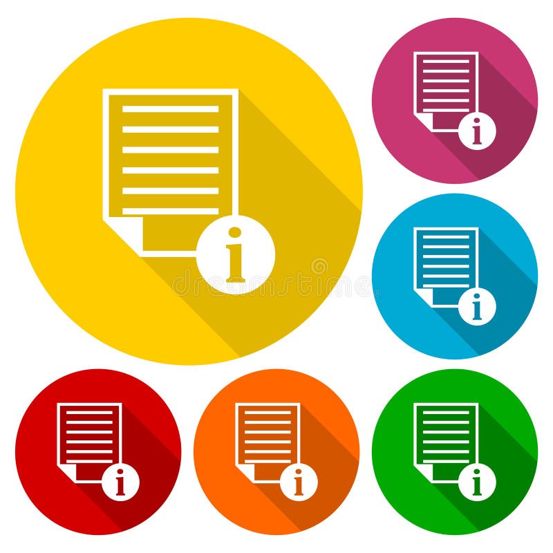 Catalog Vector Icons Set with Long Shadow Stock Vector - Illustration ...