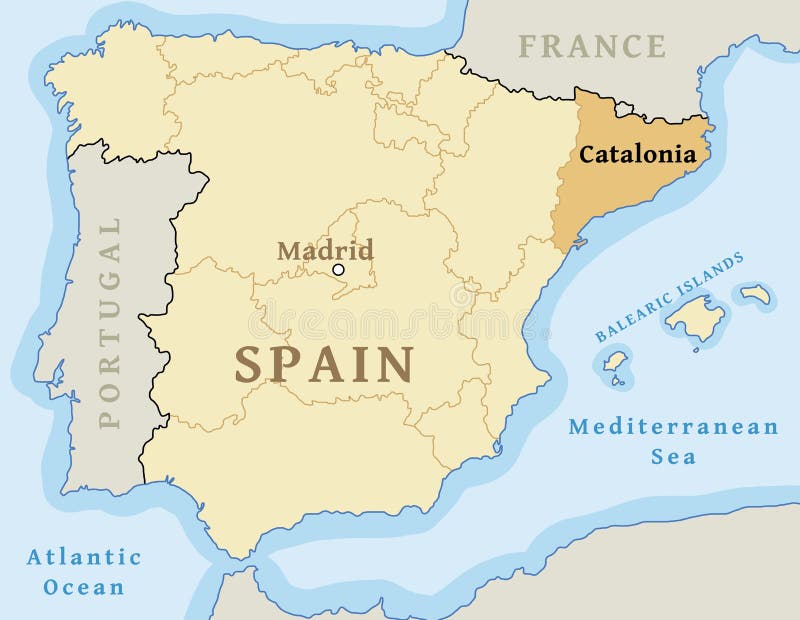 Catalonia Autonomous Community Stock Vector - Illustration of locator ...
