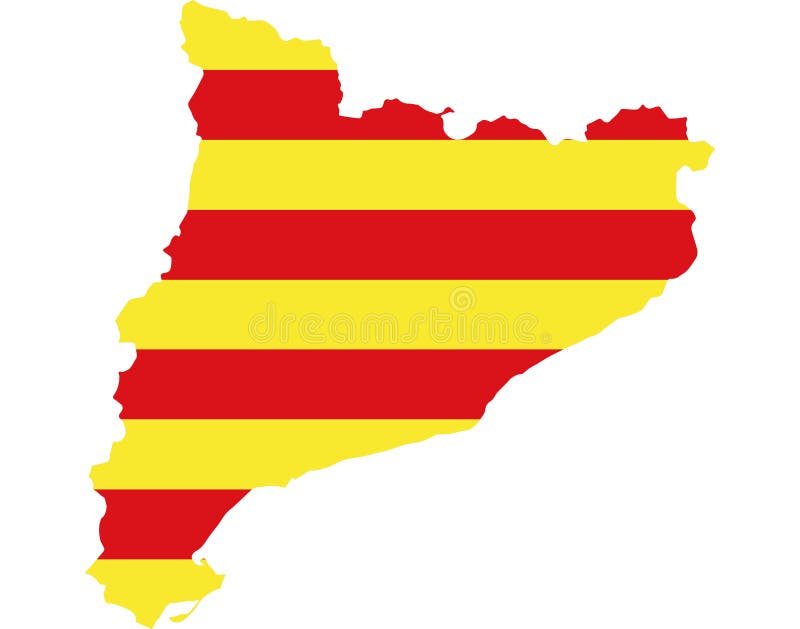 Catalonia Flag on Map on Transparent Background Stock Vector ...