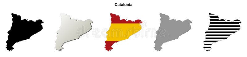 Catalonia outline map stock vector. Illustration of boundary - 385545337