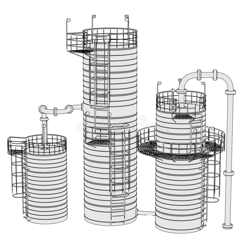 Catalytic Cracker stock illustration. Illustration of drawing - 54849142