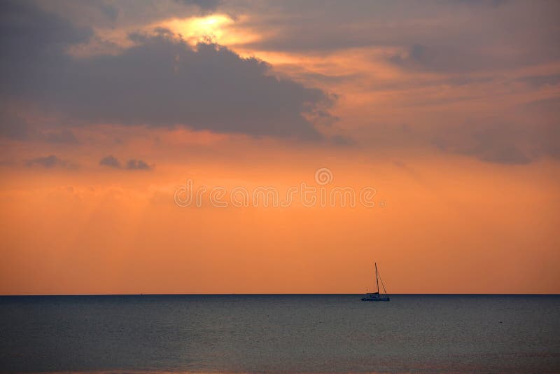Catamaran stock image. Image of ship, night, vessel, looking - 64579955