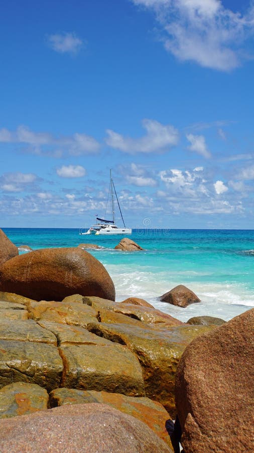 Catamaran and granite stock photo. Image of lazio, relax - 53873418