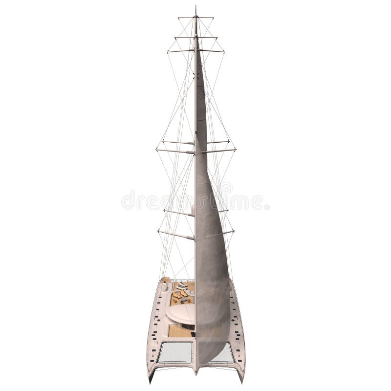 Catamaran Isolated on White Background 3d Illustration Stock ...