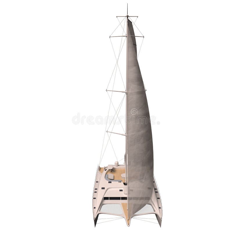 Catamaran Isolated on White Background 3d Illustration Stock ...