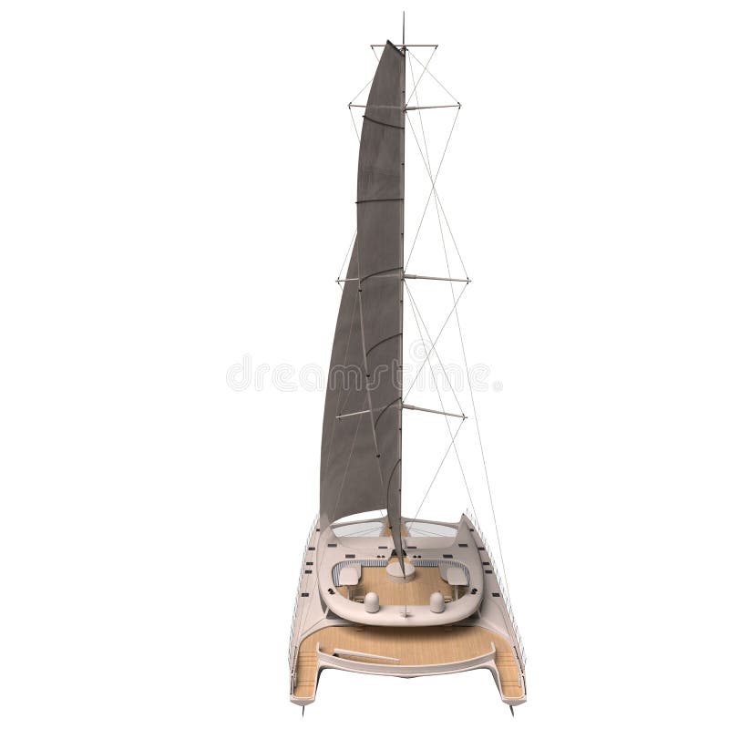 Catamaran Isolated on White Background 3d Illustration Stock ...