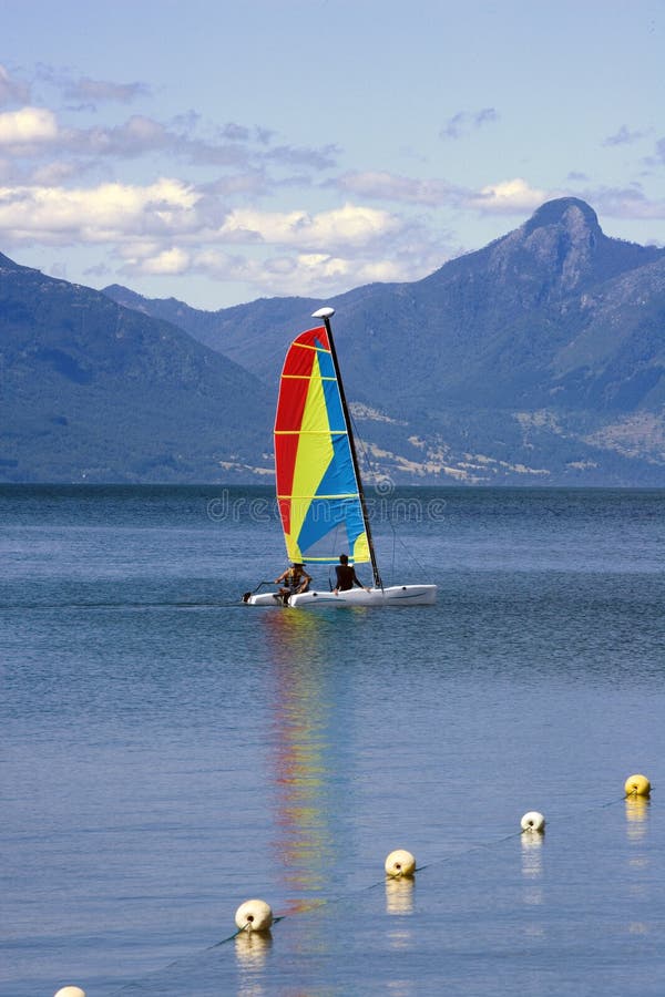 Catamaran in a lake stock photo. Image of boats, sailboats - 1200256