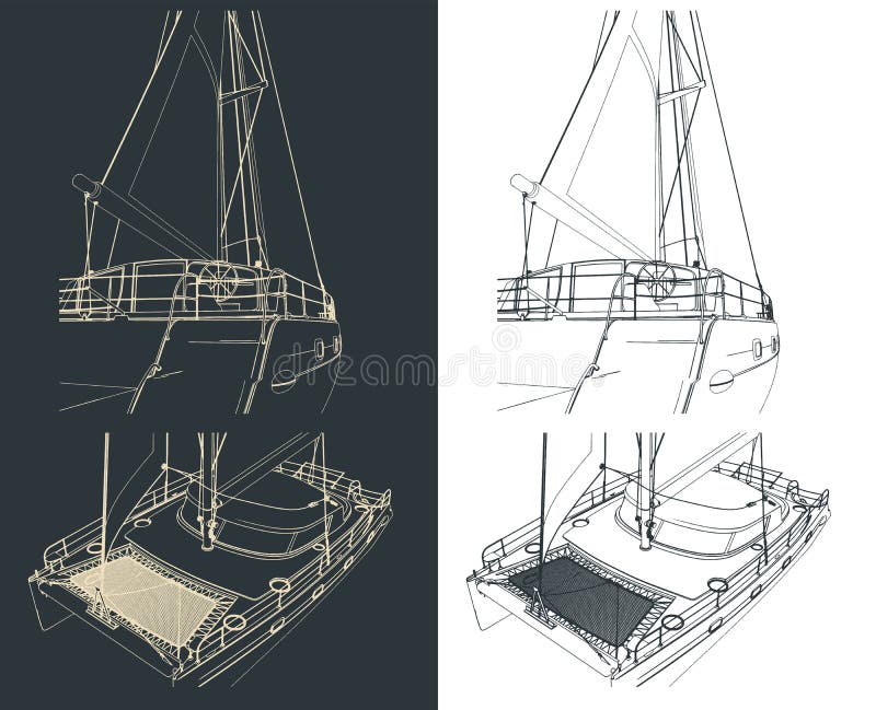 Catamaran Outline Illustrations Stock Vector - Illustration of ...