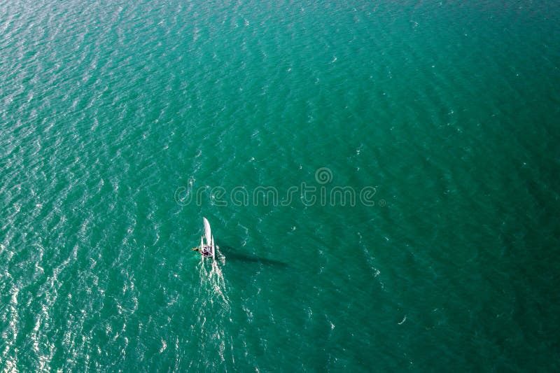 Catamaran Sailing, Panoramic Aerial Stock Photo - Image of nautical ...