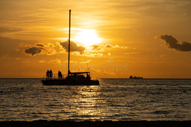 Sunset Cruise in Negril Jamaica Stock Photo - Image of evening, sunrise ...