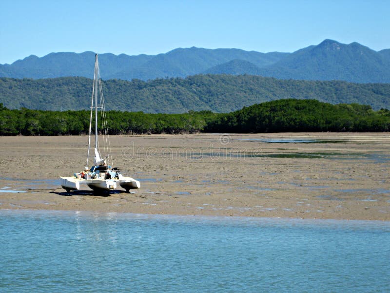 Catamaran on Tidal Mud Flats Stock Image - Image of natural, mouth ...