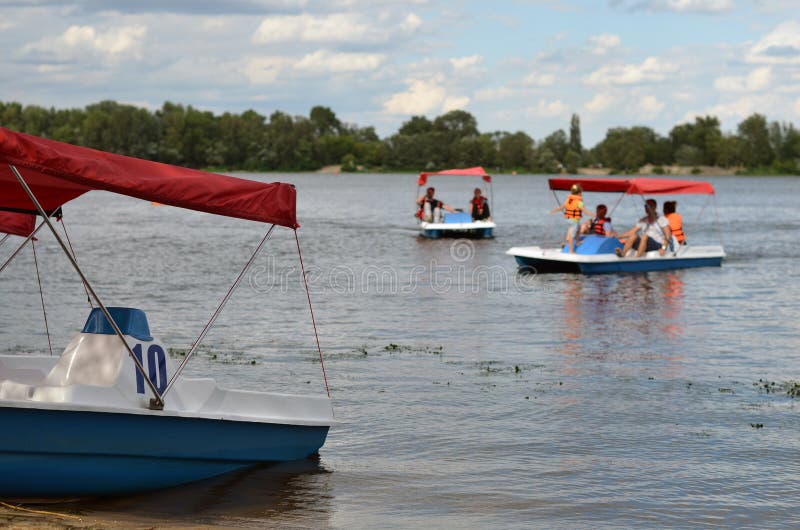 Catamarans on river stock photo. Image of couple, recreation - 96775868