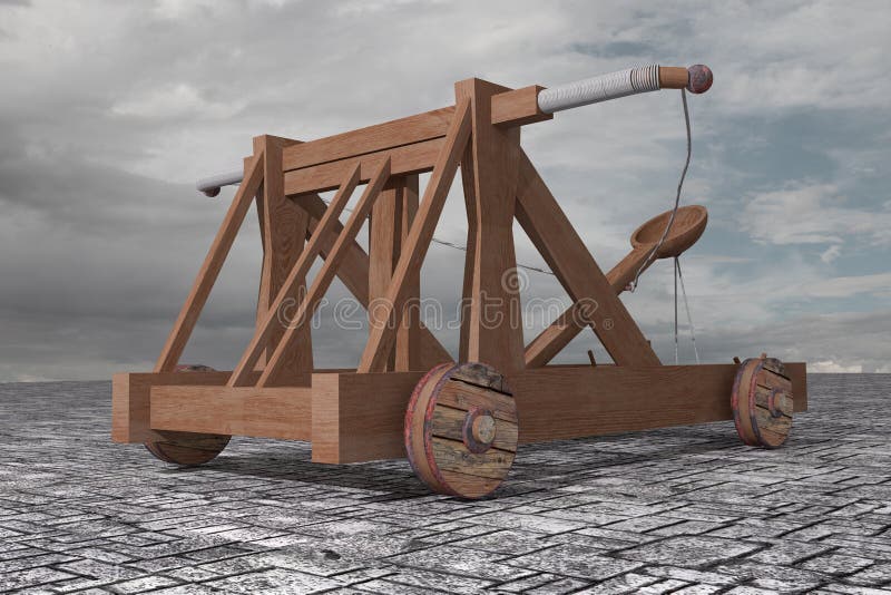 Catapult stock illustration. Illustration of machine - 56345715